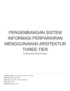 Similiarity PENGEMBANGAN SISTEM INFORMASI PERPARKIRAN MENGGUNAKAN ARSITEKTUR THREE-TIER ...